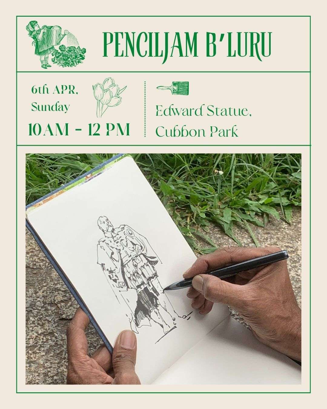 Penciljam Bengaluru at Edward Statue, Cubbon Park – Pencil jam